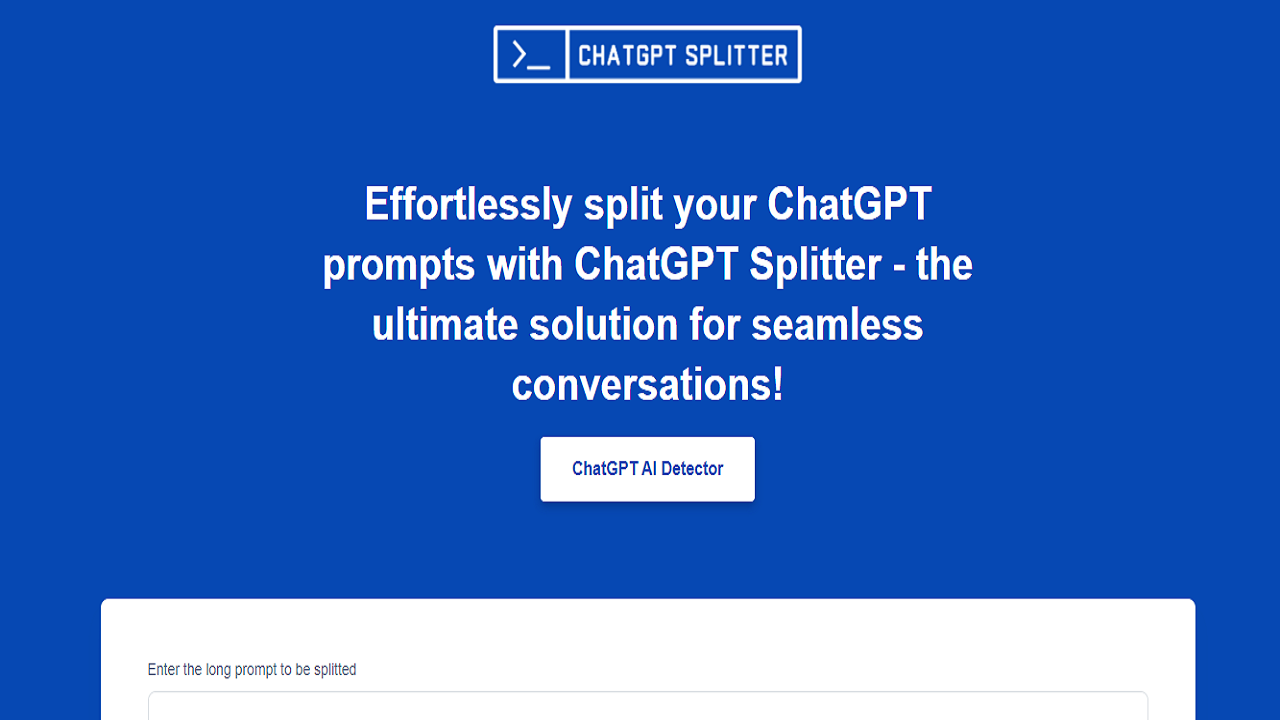 ChatGPT Splitter: Split Prompts Using AI Tools